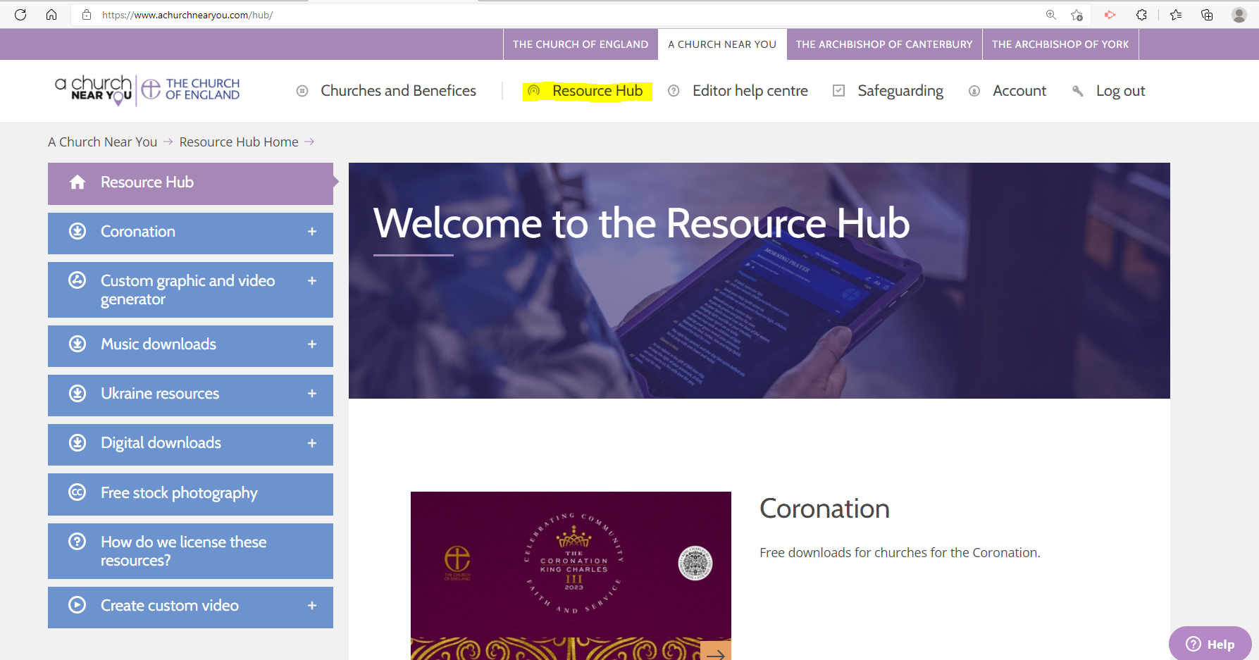 Using the Resource Hub – AChurchNearYou