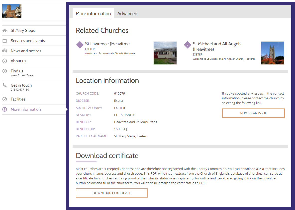 Downloading a certificate as proof of charity status – AChurchNearYou