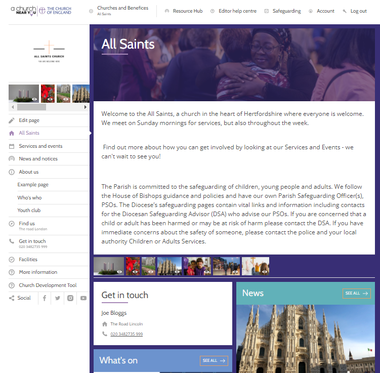 Editing your church’s homepage – AChurchNearYou